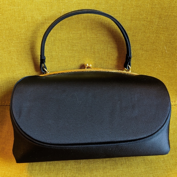 Vintage | Bags | Midcentury Dorian Handbag Black Satin | Poshmark